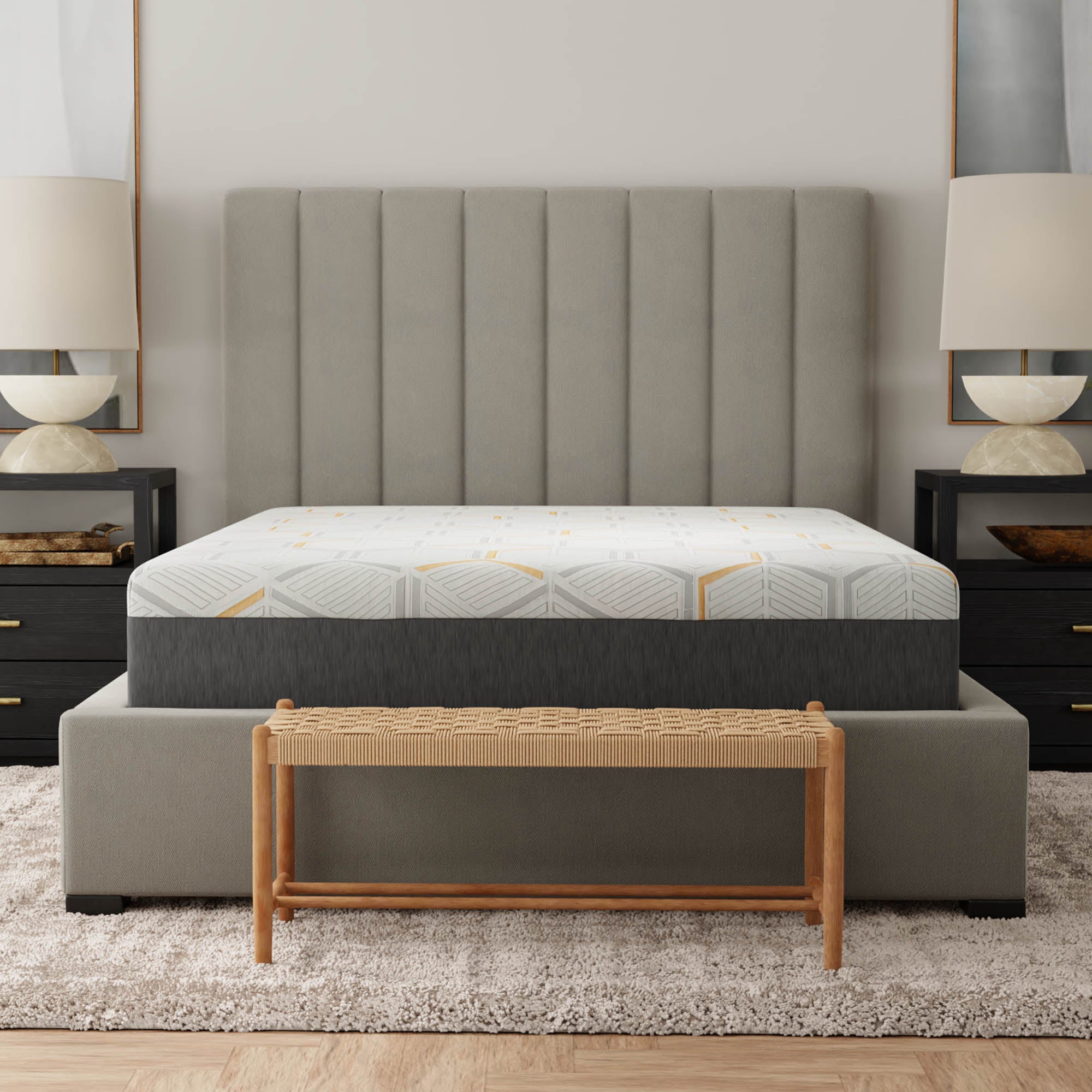 12" Copper Gel Infused Premium Memory Foam Mattress Medium Firm