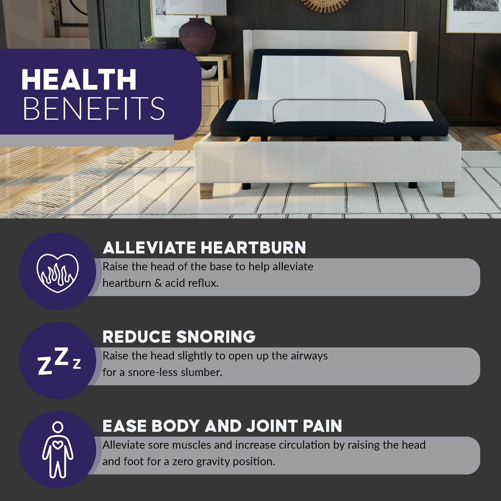 Blissful Nights e3 Adjustable Bed Frame - Wireless Remote - Memory - Z