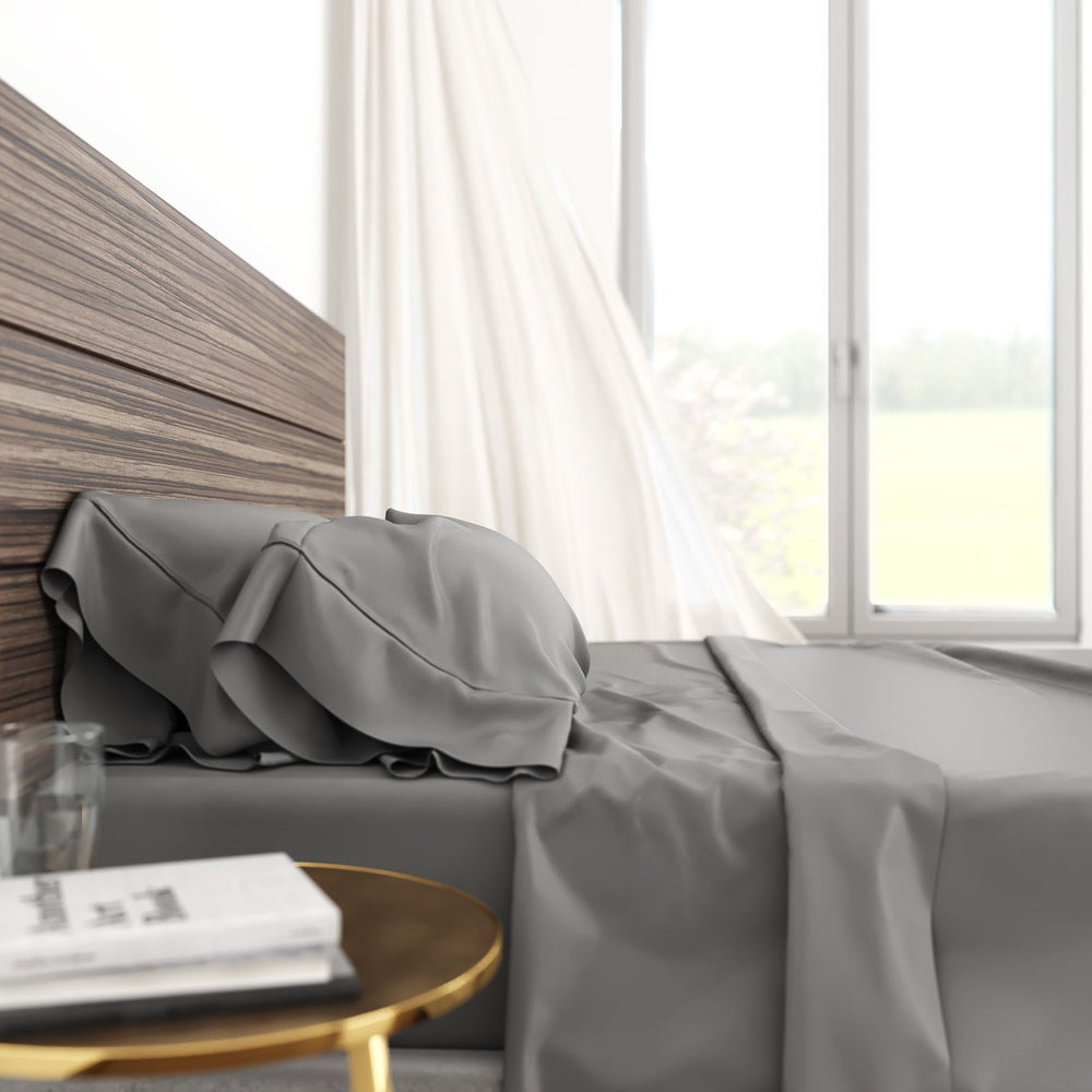 Grey Bamboo Cotton Luxury Sheet Set